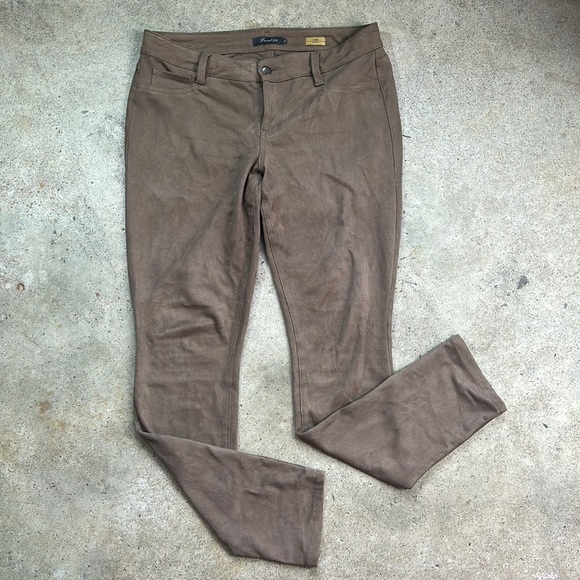 Level 99 | Pants & Jumpsuits | Level 99 Liza Skinny Faux Suede Brown ...
